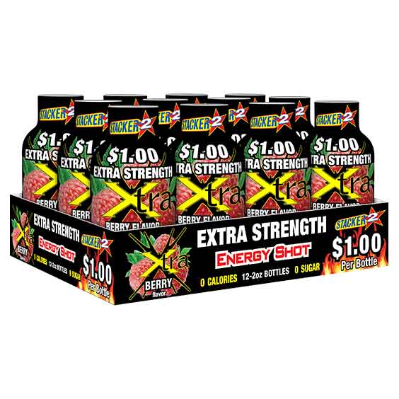 Stacker 2 Xtra Energy Shots Extra Strength Berry $1.00