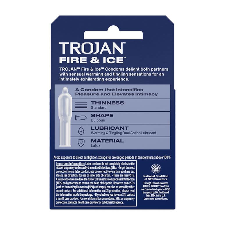 Trojan Fire & Ice Dual Action Condoms - CB Distributors