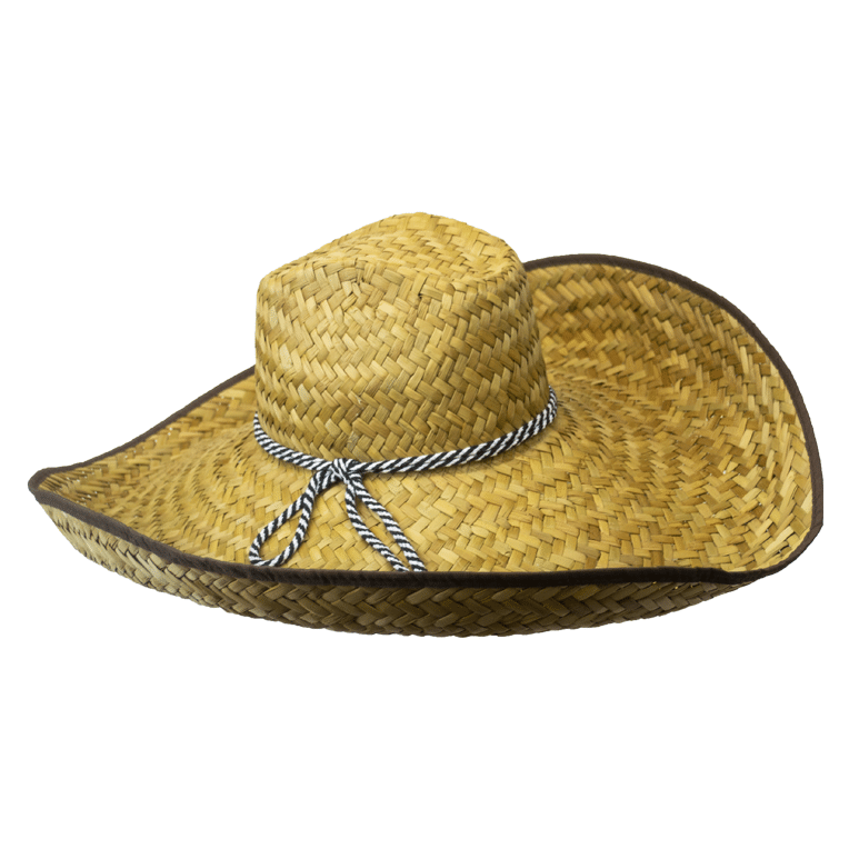 Wide Brim Cowboy Straw Hat w/ Sweatband - CB Distributors, Inc.