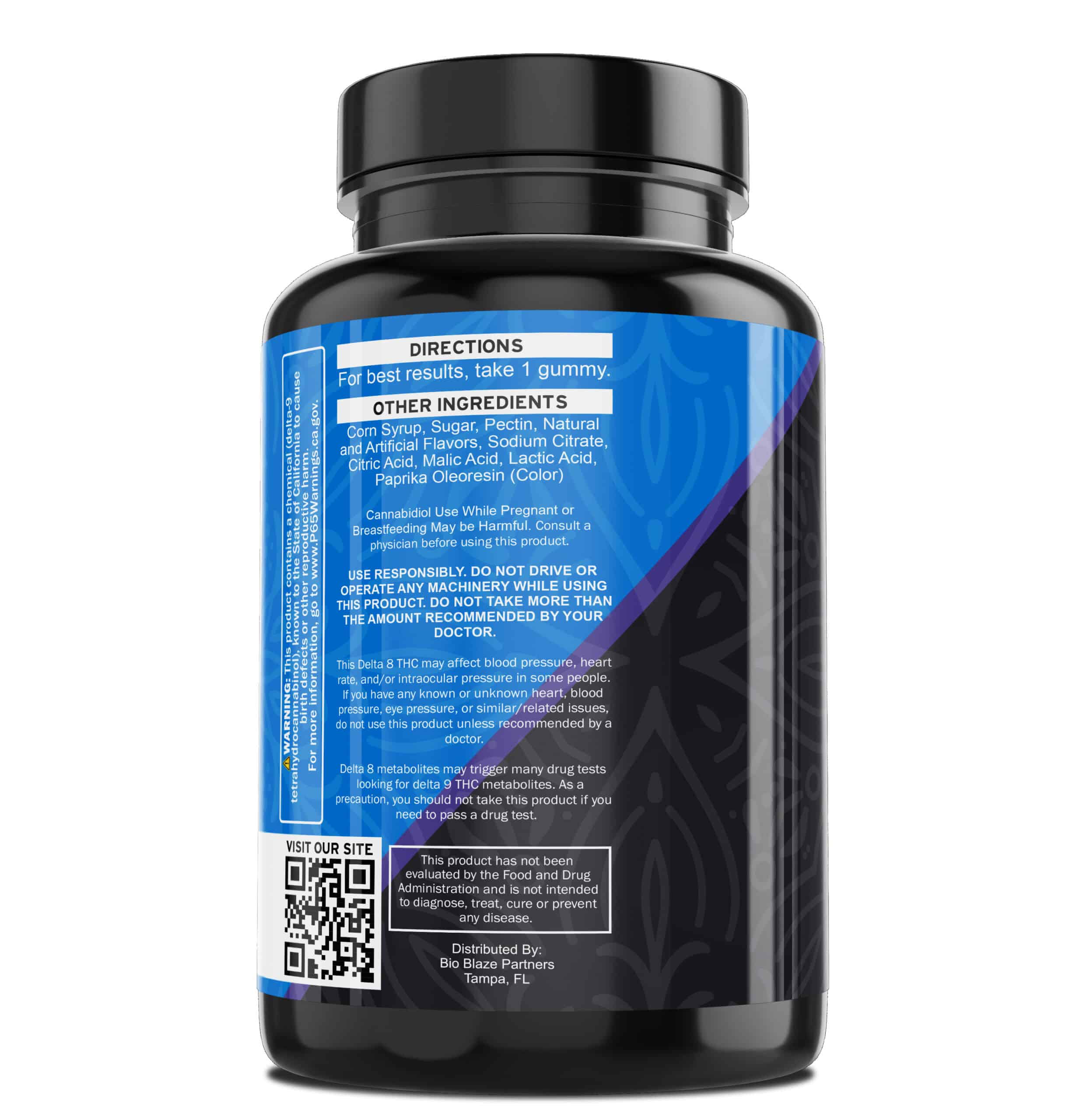 Mystic Labs 1250mg Blue Raspberry Delta 8 Gummies - CB Distributors