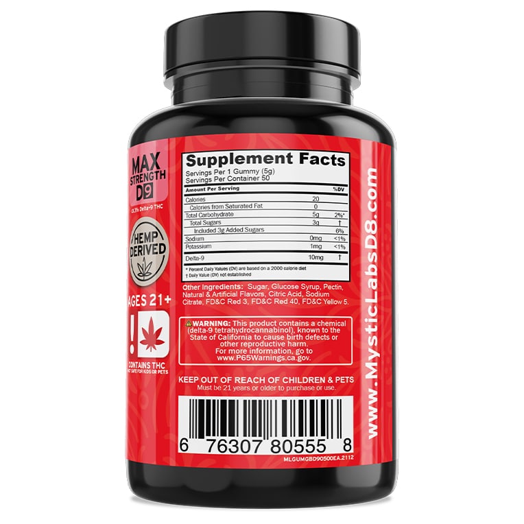 Mystic Labs 500mg Delta-9 Goji Berry Gummies 50ct - CB Distributors