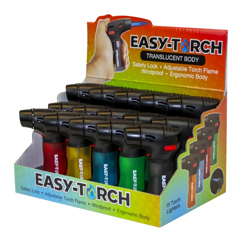 Easy-Torch 3" Translucent Torch Lighters - Wholesale - CB Distributors