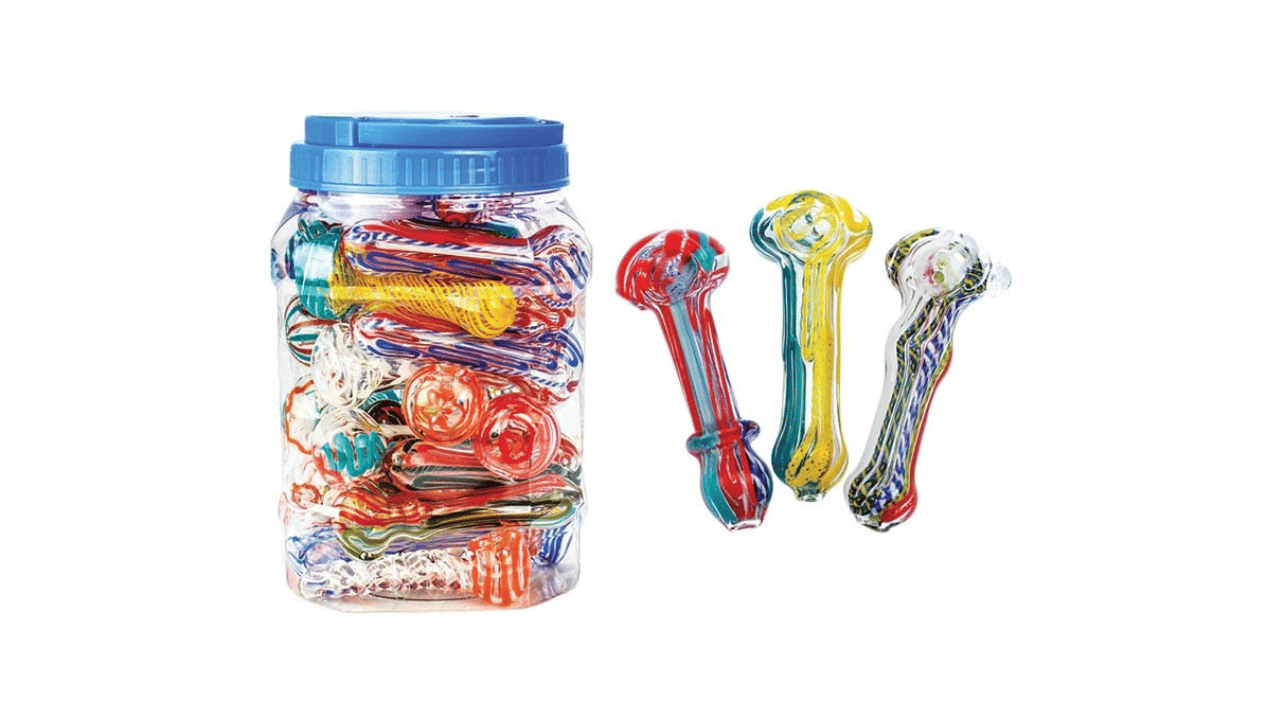 Glass Pipes 4" Assorted Jars - Buy Wholesale - CB Distributors