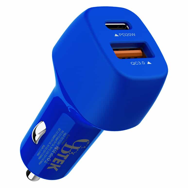 CBTEK Dual Port Type-C and USB Car Charger