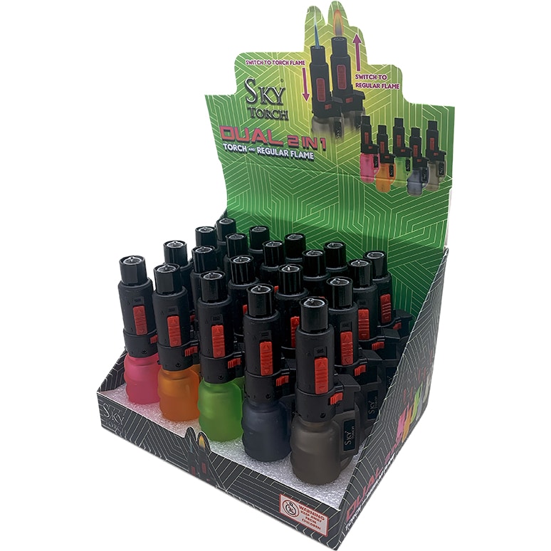 Dual 2-in-1 4.5" Torch & Flame Lighters